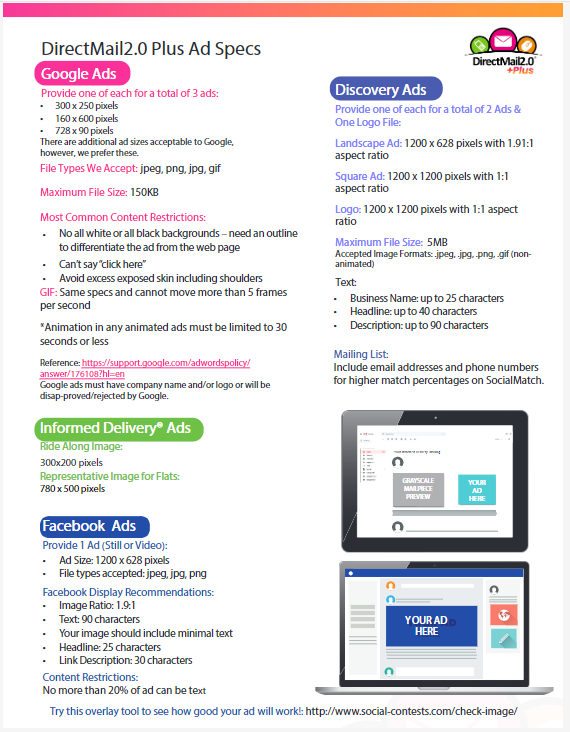 DM2.0 Plus Ad Specs Sheet